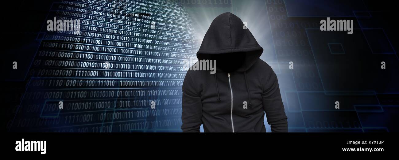Anonymous hacker with computer code binary interface Stock Photo - Alamy Anonymous hacker with computer code binary interface Stock Photo - Alamy