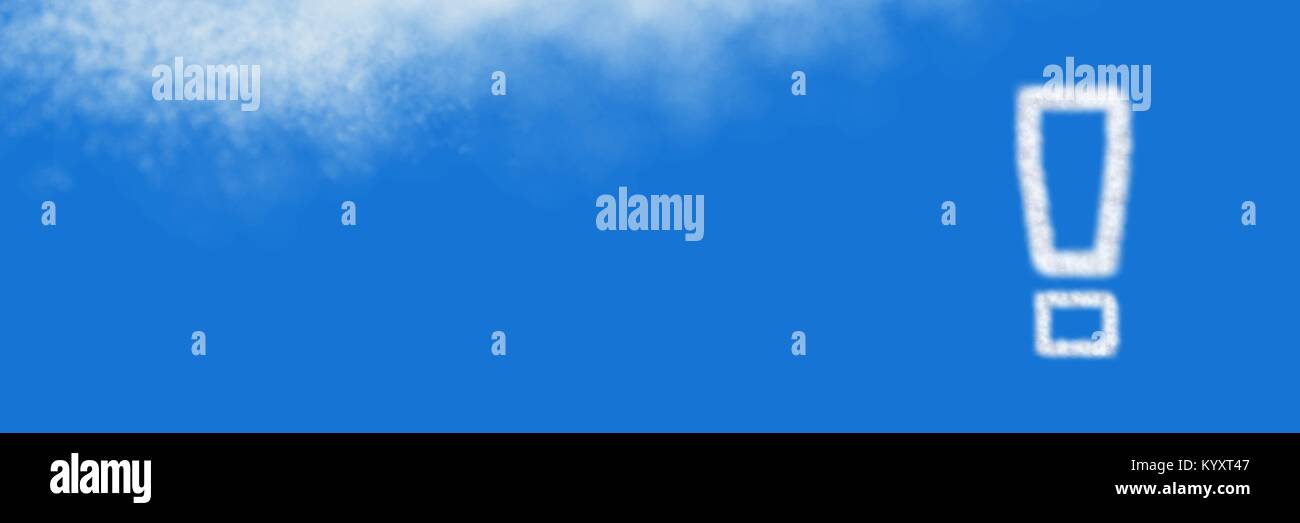 Exclamation mark Cloud Icon with sky Stock Photo - Alamy