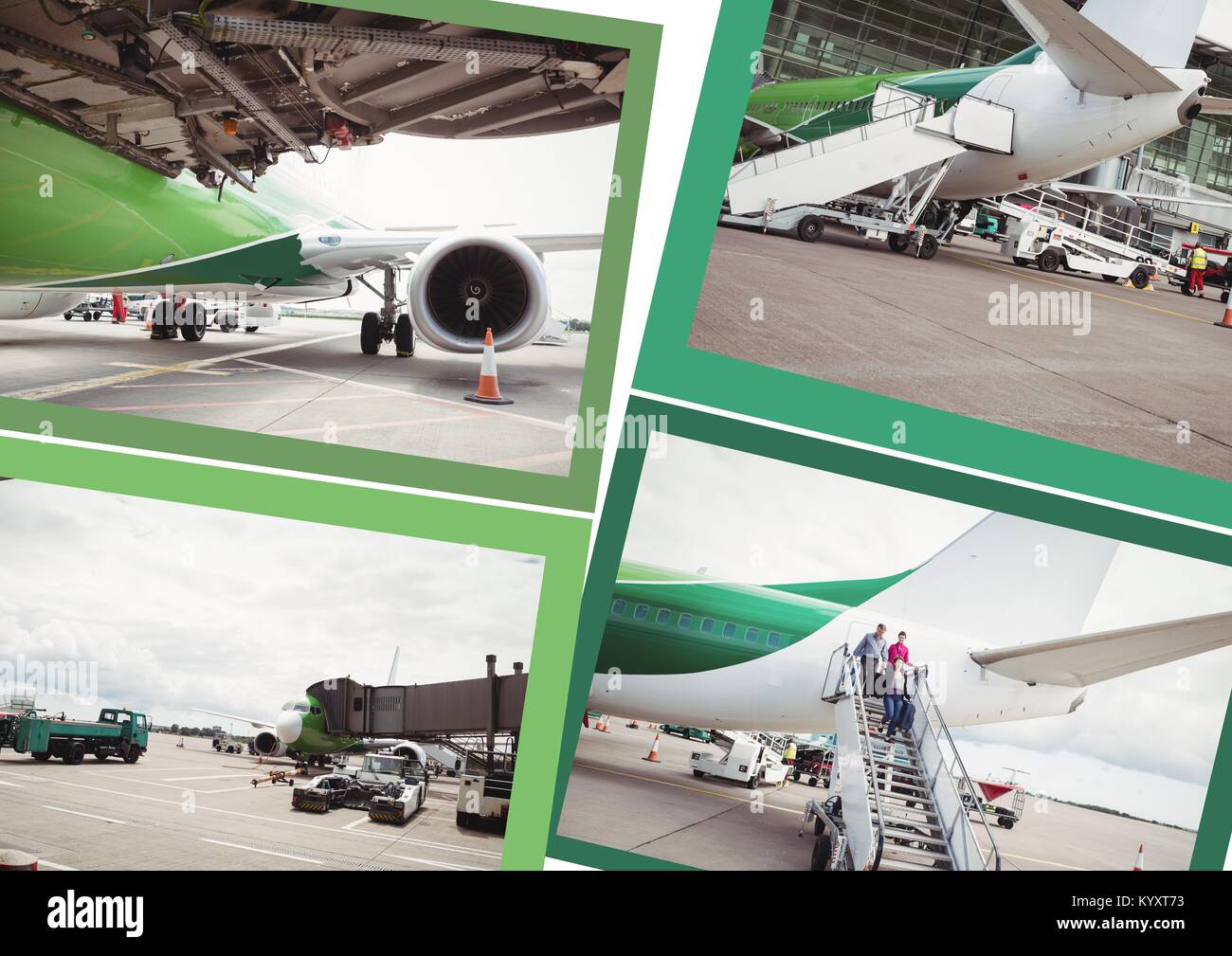 airplane transport collage Stock Photo - Alamy
