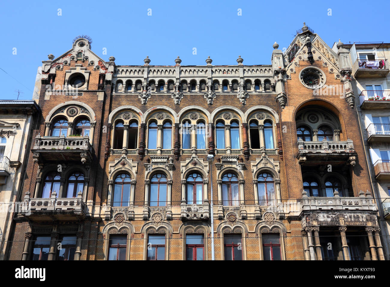 Lodz, Poland - old decorative apartment building. Architecture in ...