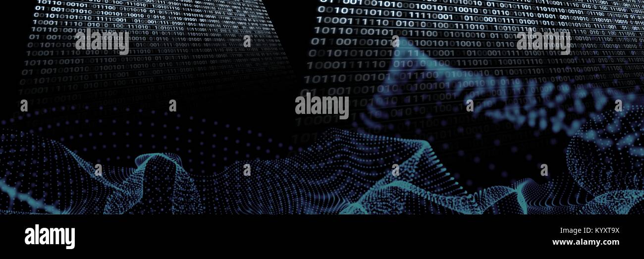 Code binary interface and black background Stock Photo - Alamy