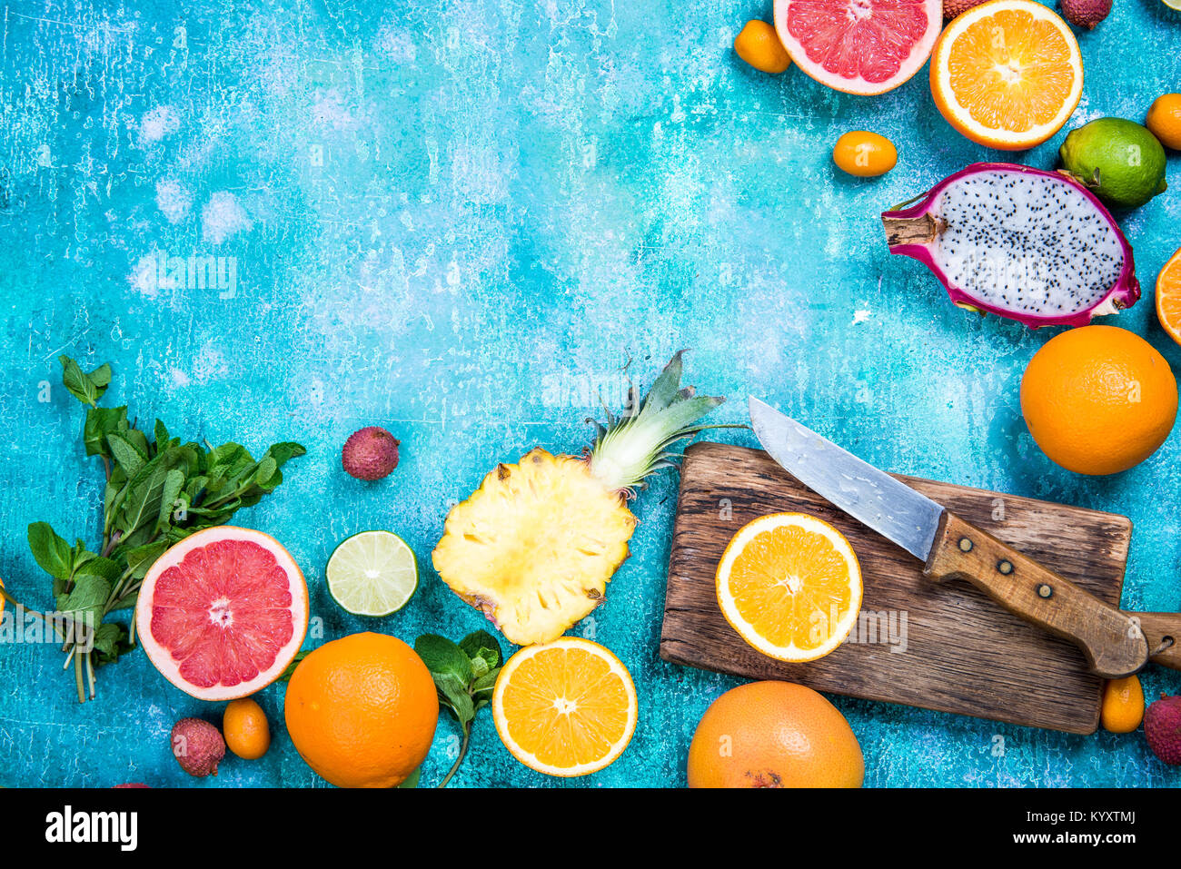 Ingredients for refreshing healthy exotic juice Stock Photo - Alamy