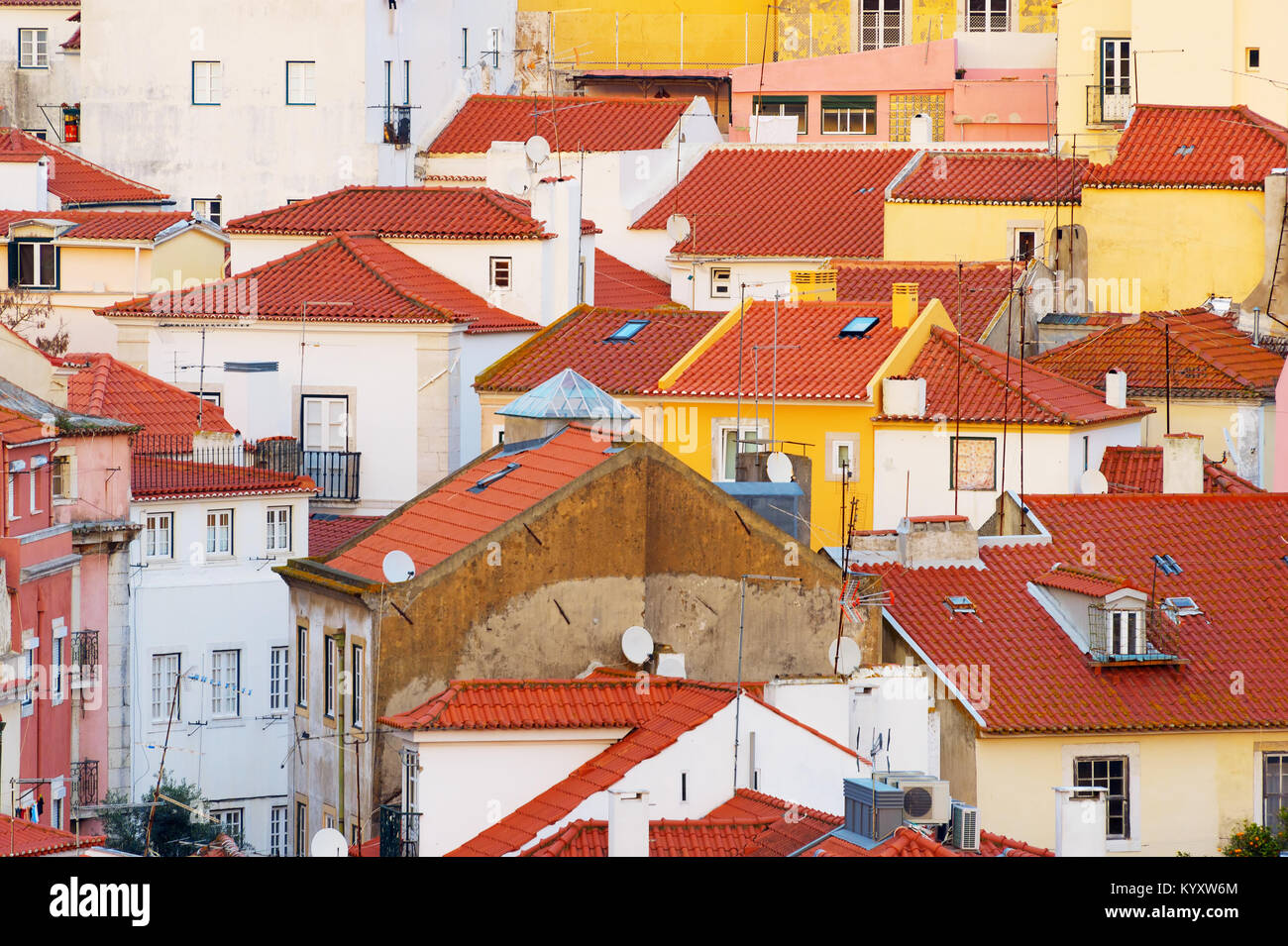 Lisbon Old Town traditional architecture. Background. Portugal Stock ...