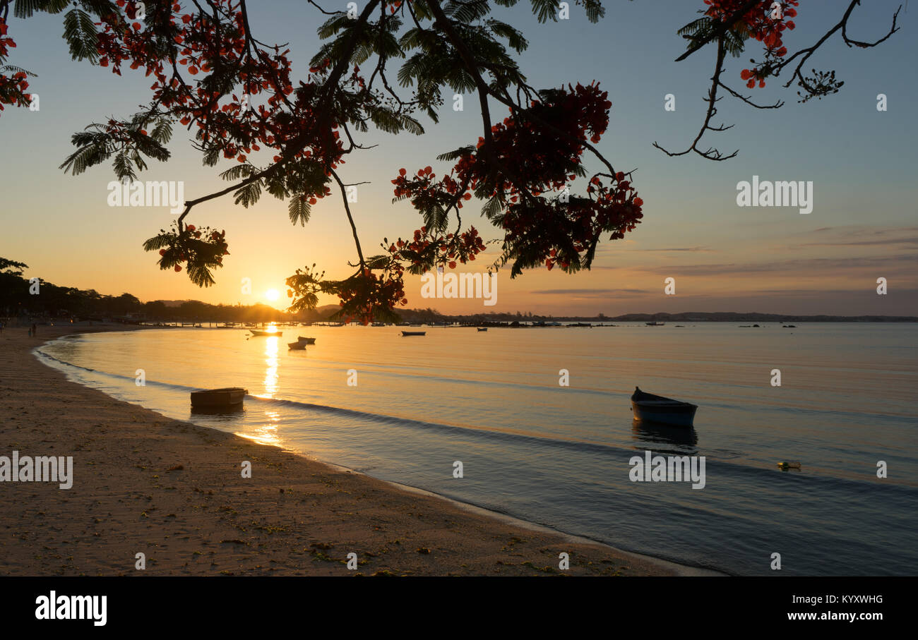relaxing beach sunset Stock Photo - Alamy