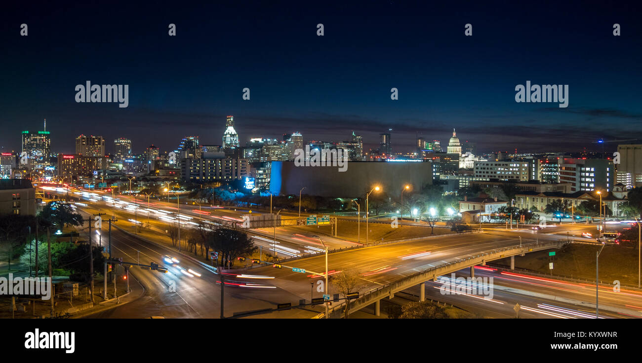 Panoramic View of Busy Austin Texas Downtown Stock Photo - Alamy