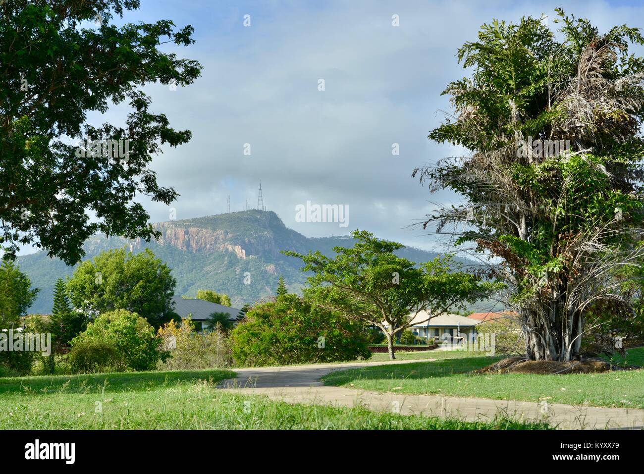 Mount Stuart as seen from the bicycle and pedestrian path in Rosslea in ...