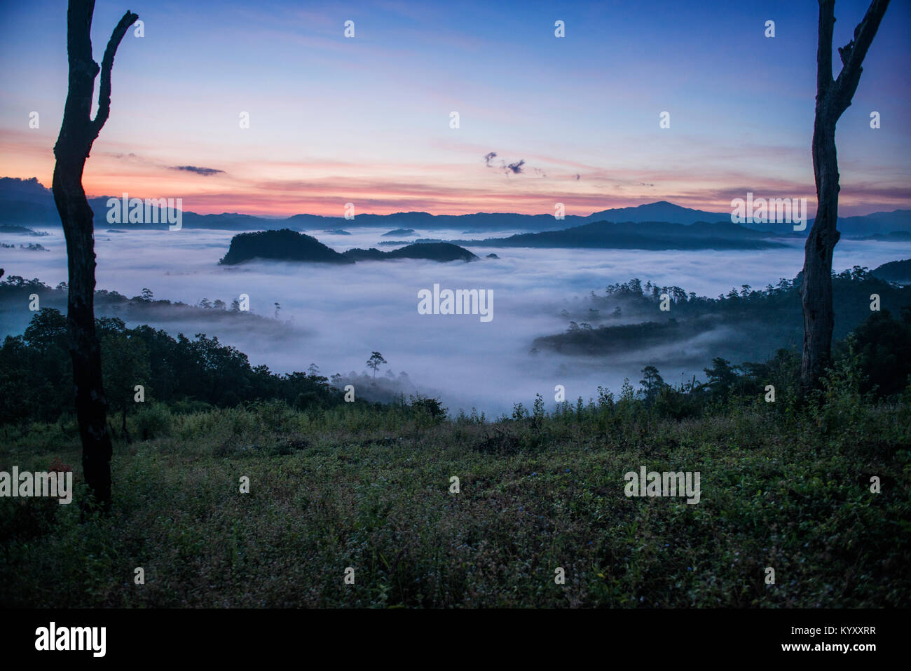 Dramatic sky fog mountains hi-res stock photography and images - Alamy