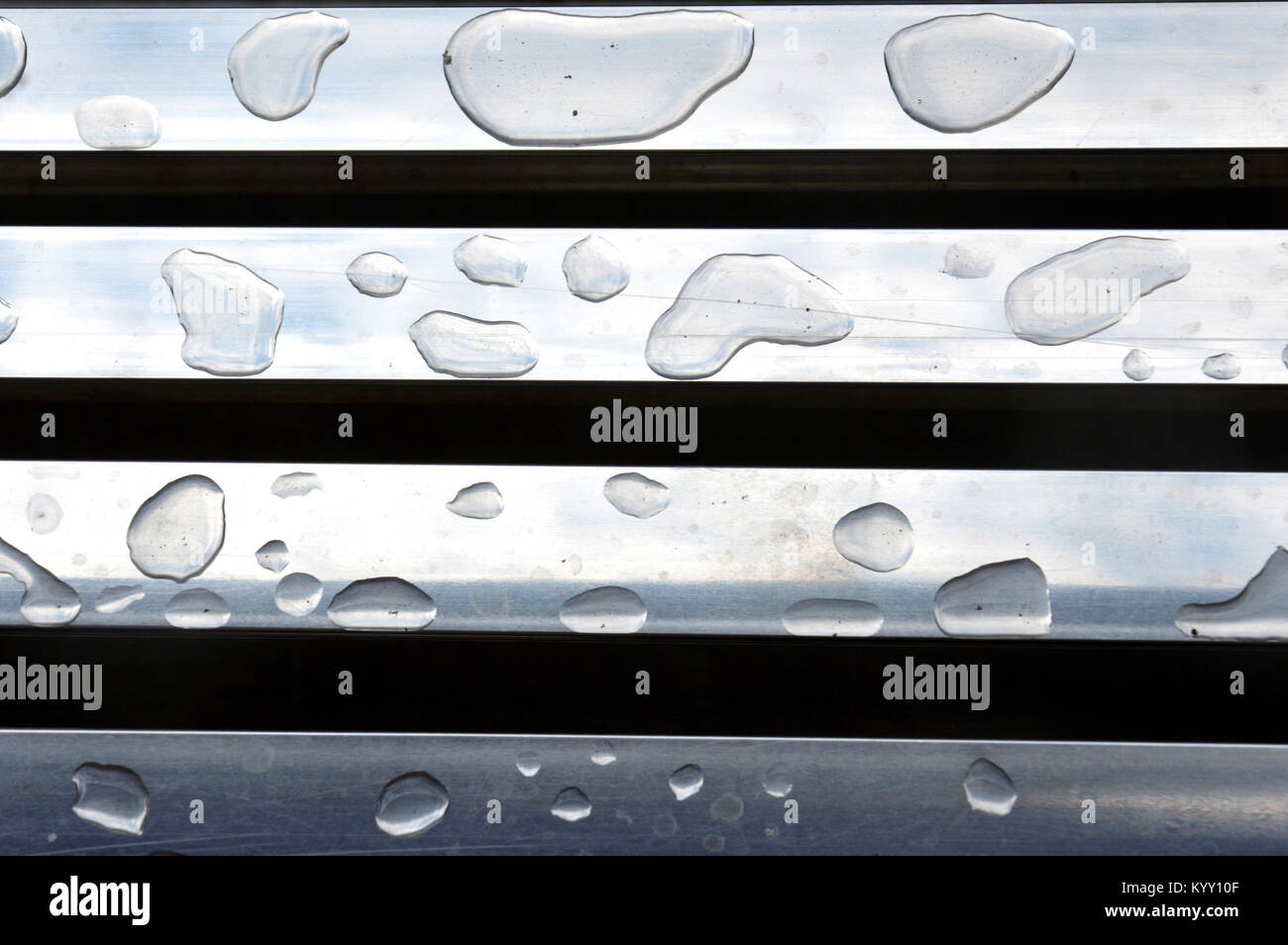 bubbles of water on an aluminum plate Stock Photo - Alamy