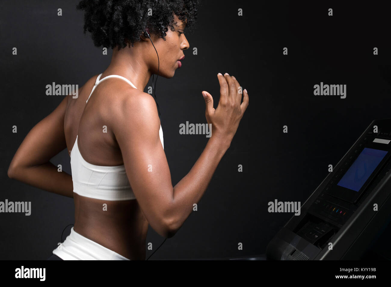 Person on treadmill side profile view hi-res stock photography and ...