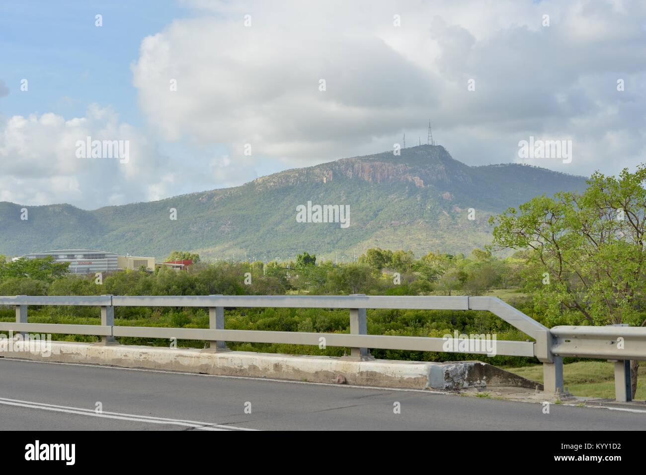 Mount Stuart as seen from Ross River bridge in the early morning ...