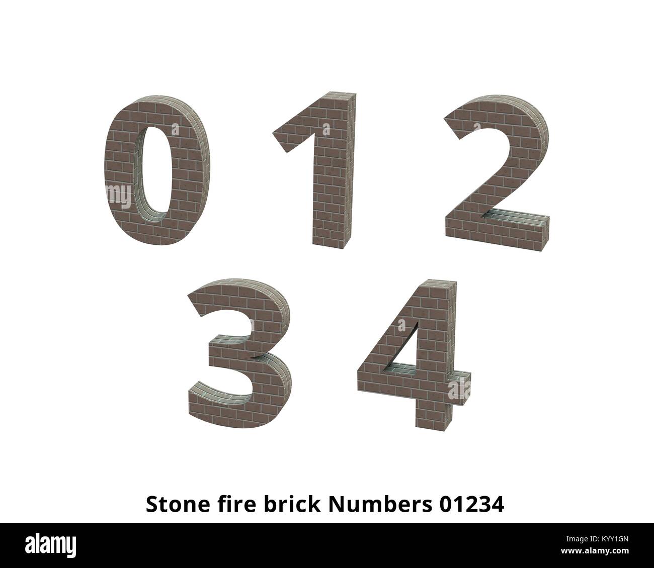 Font Stone fire brick numbers G 3D Stock Photo - Alamy