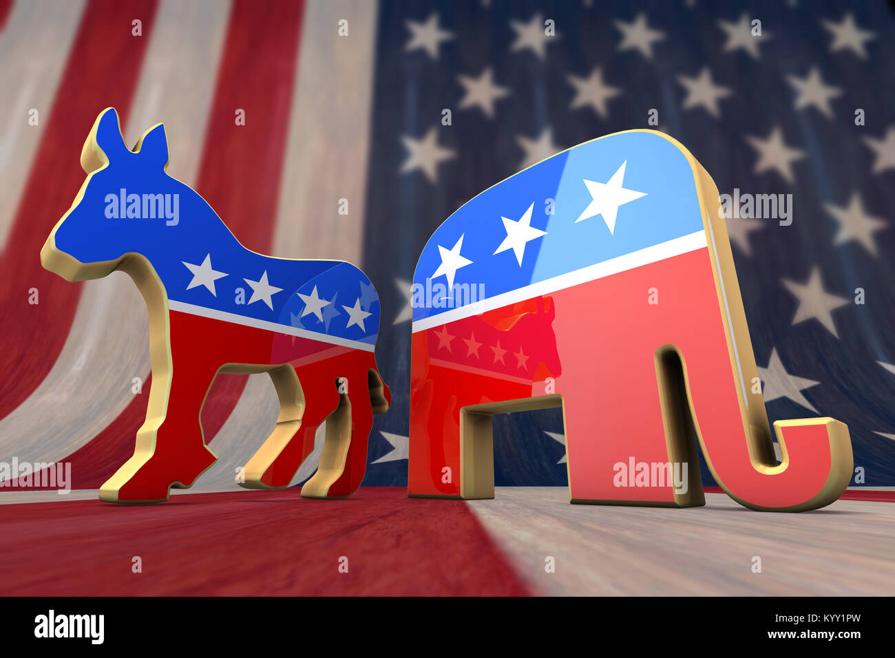 Democrat Party and Republican Party Symbols Stock Photo - Alamy