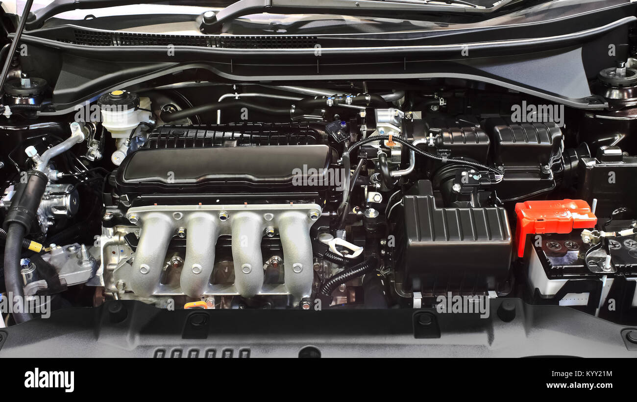 Part of engine assembly inside an automoblie Stock Photo - Alamy