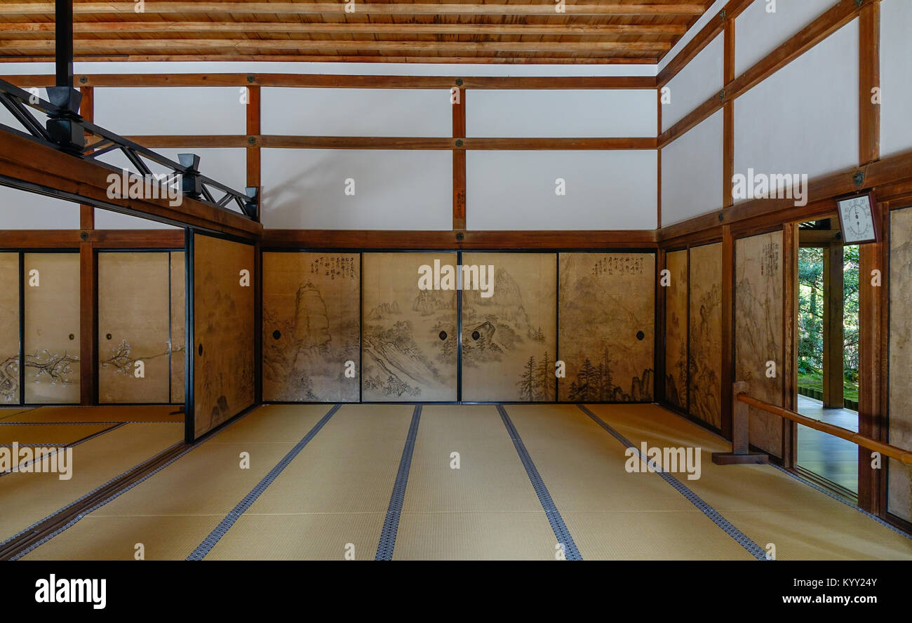 Kyoto, Japan - Dec 26, 2015. Interior of a traditional Japanese house ...