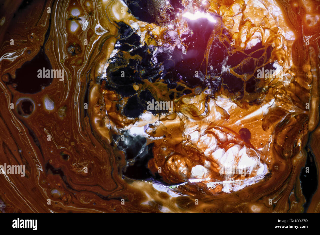 Orange and Blue chemical gunk creating an environmental hazard as the ...