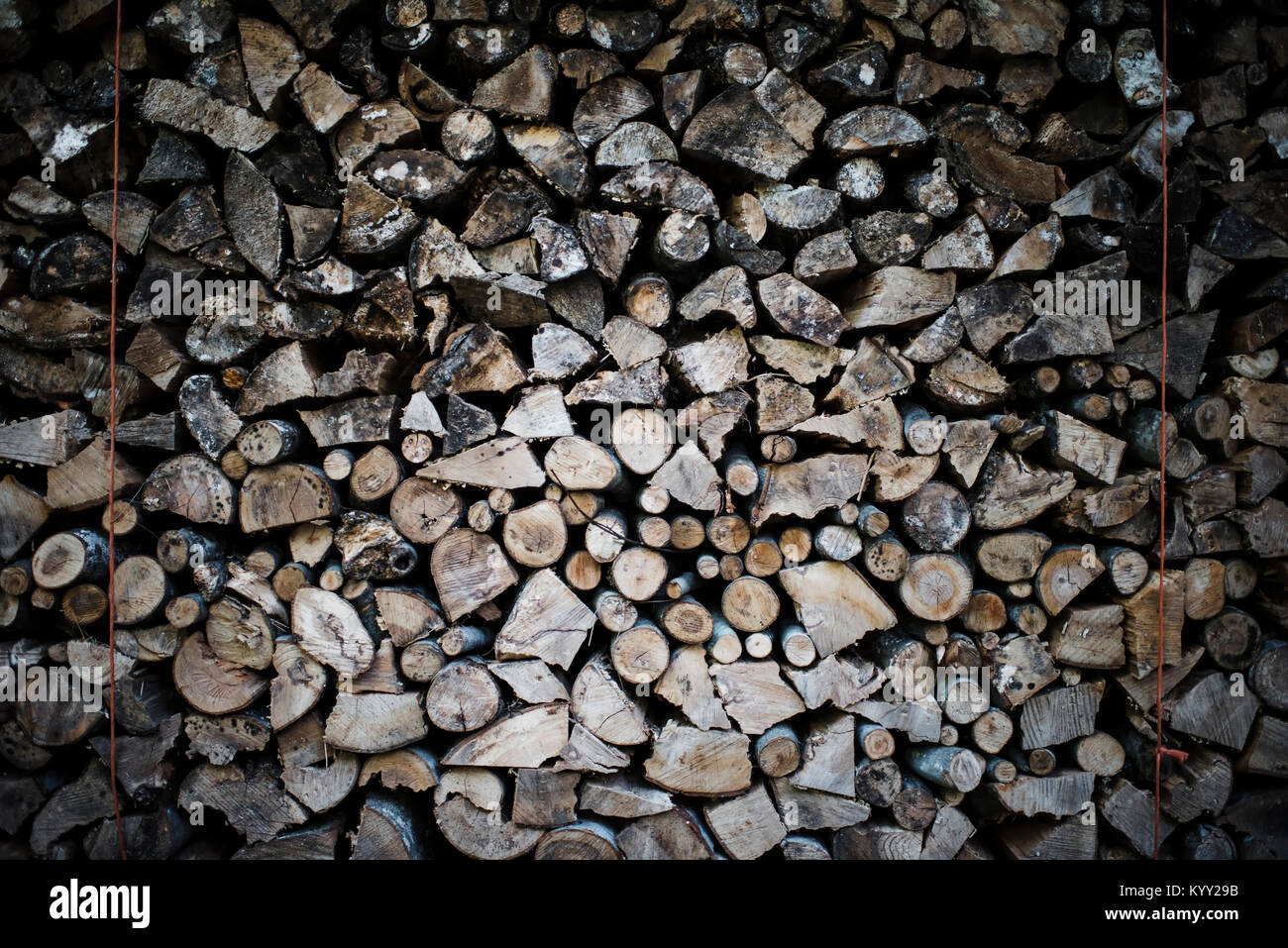 Overhead view of stacked wood Stock Photo - Alamy