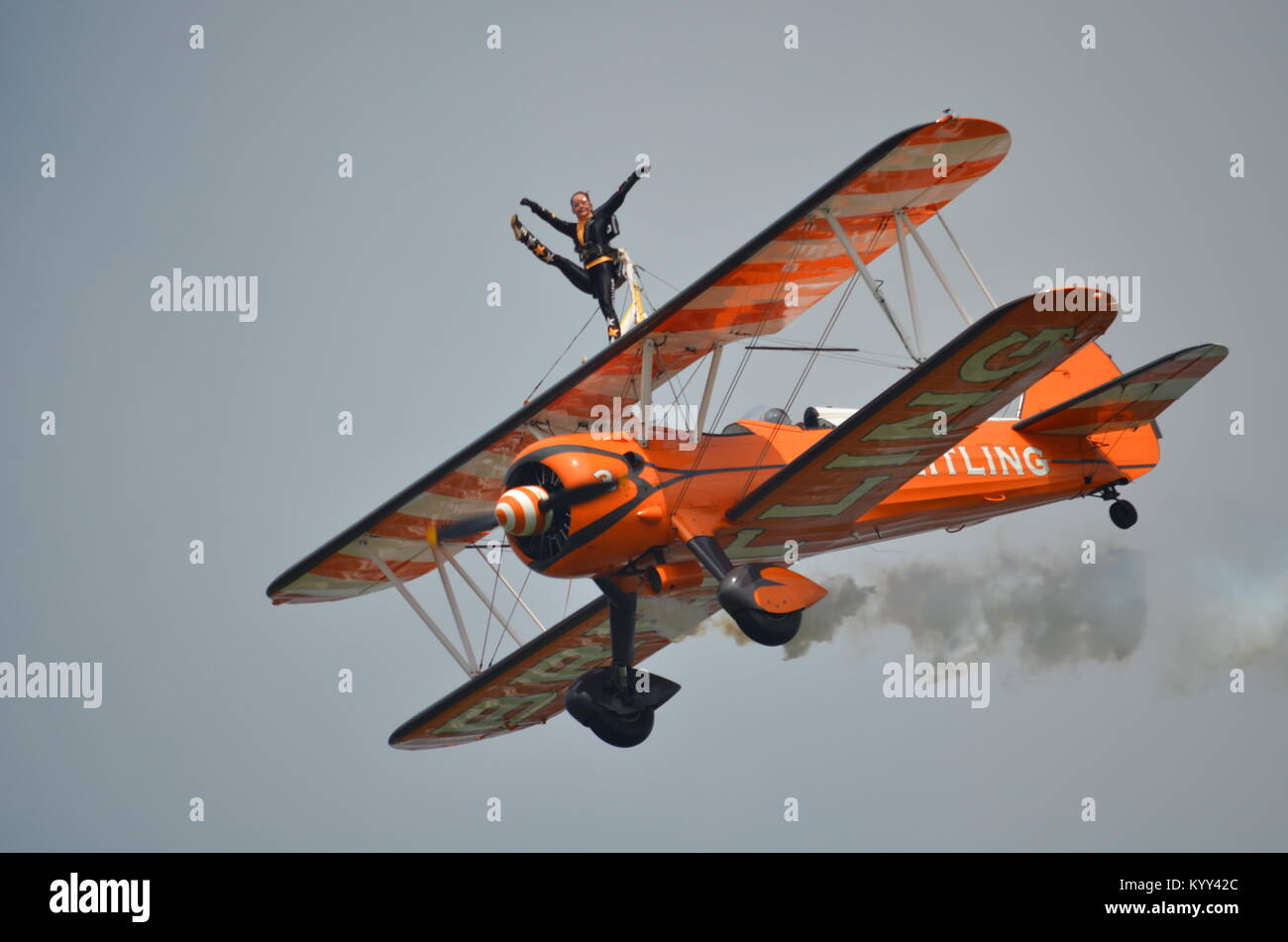 Breathing Wing Walkers perform at Wings & Wheels at Dunsfold Stock ...