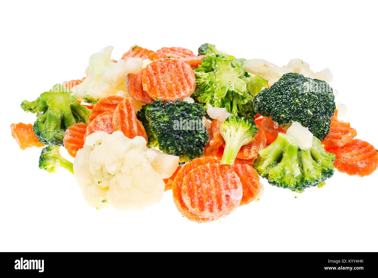 Mix of frozen vegetables on white background. Studio Photo Stock Photo ...