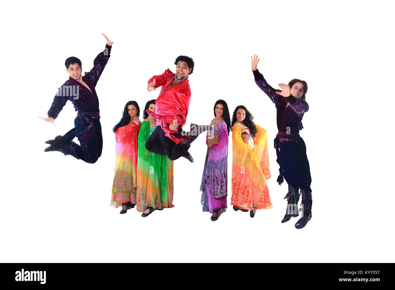 professional dance troupe of Gypsies in traditional dress performs folk ...