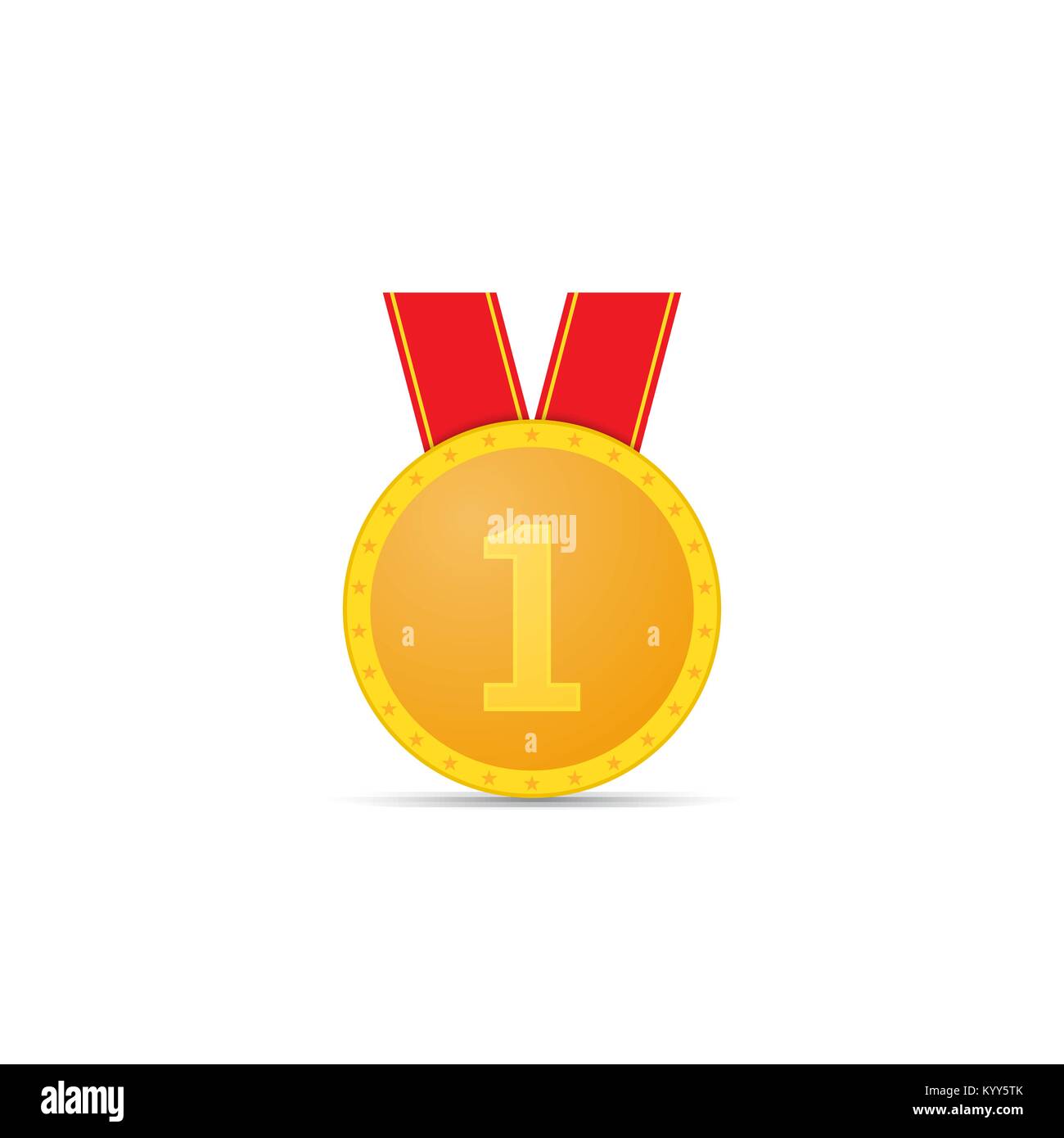 Gold medal on white background. Vector illustration Stock Vector Image ...