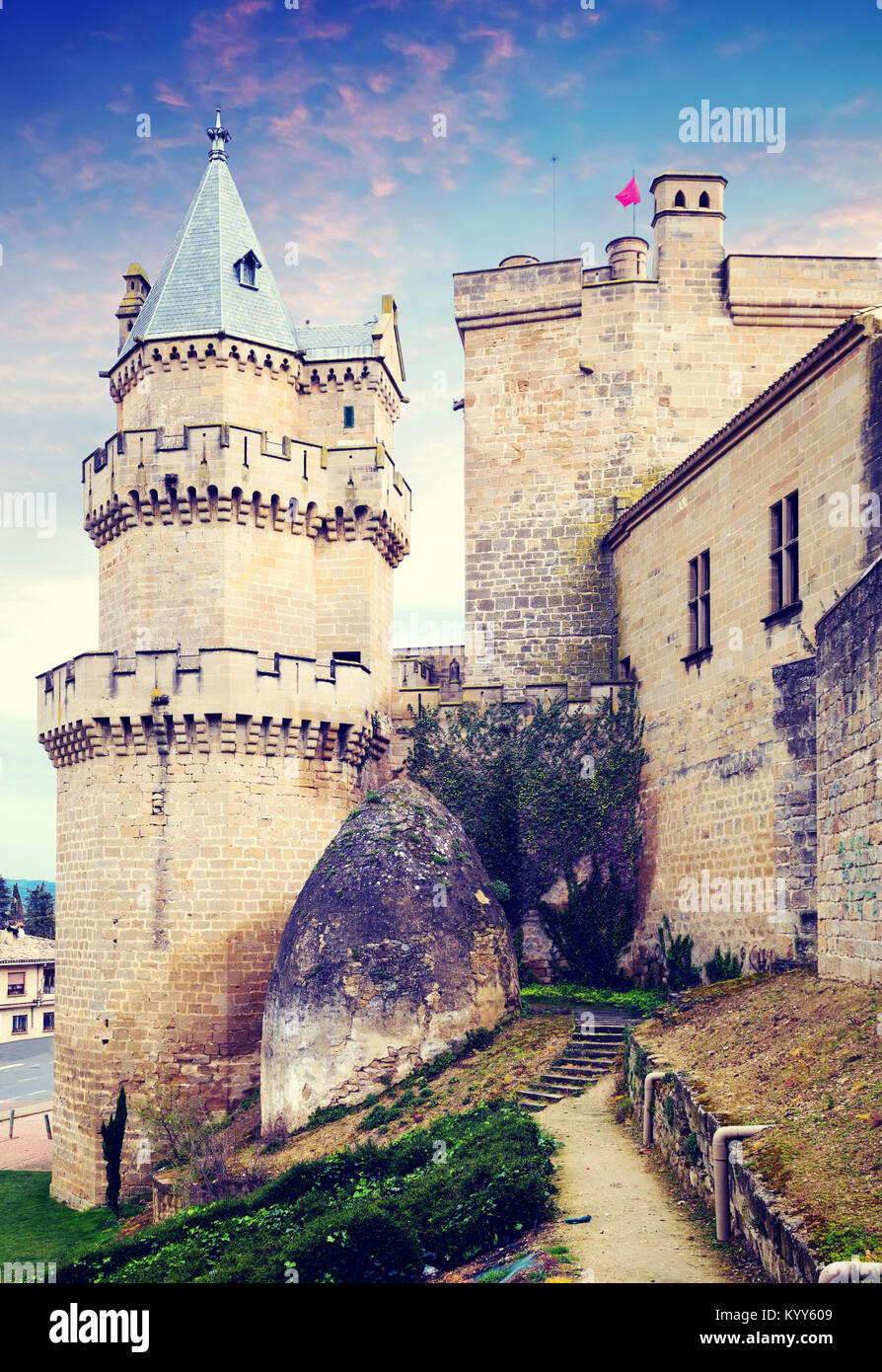 Medieval castle at Olite, Navarre Stock Photo - Alamy