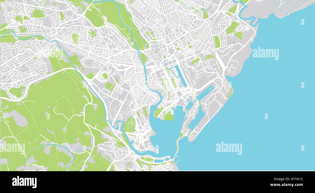 Urban vector city map of Cardiff, Wales Stock Vector Image & Art - Alamy