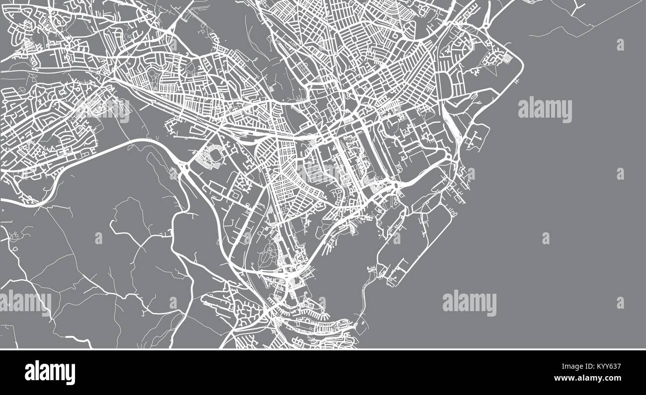 Road map cardiff wales hi-res stock photography and images - Alamy