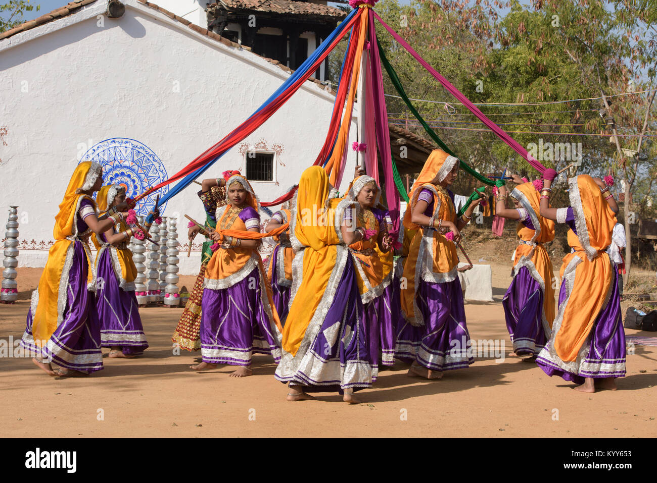 Colourful rajasthani dance in desert hi-res stock photography and ...