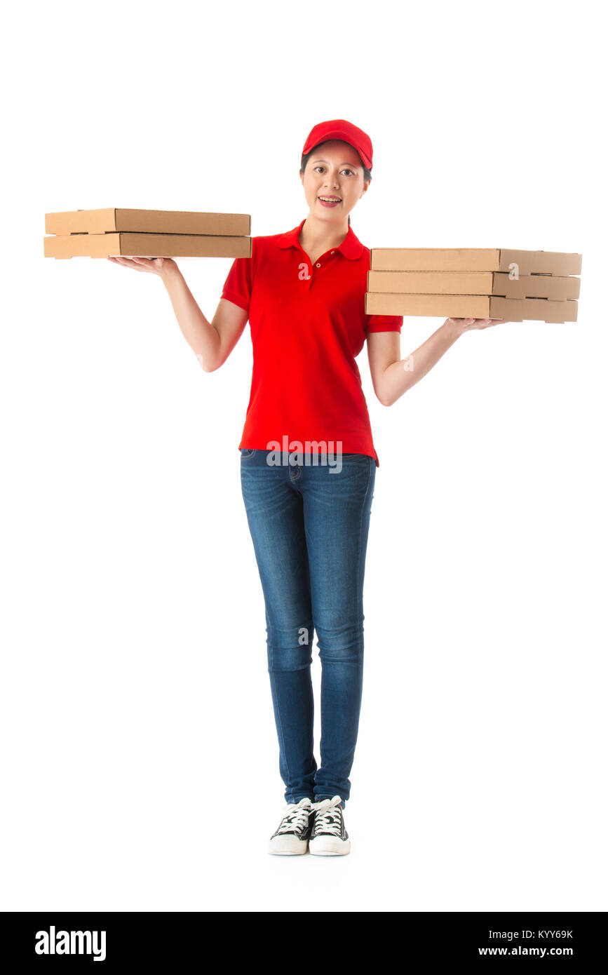 Pizza delivery woman isolated on hi-res stock photography and images ...