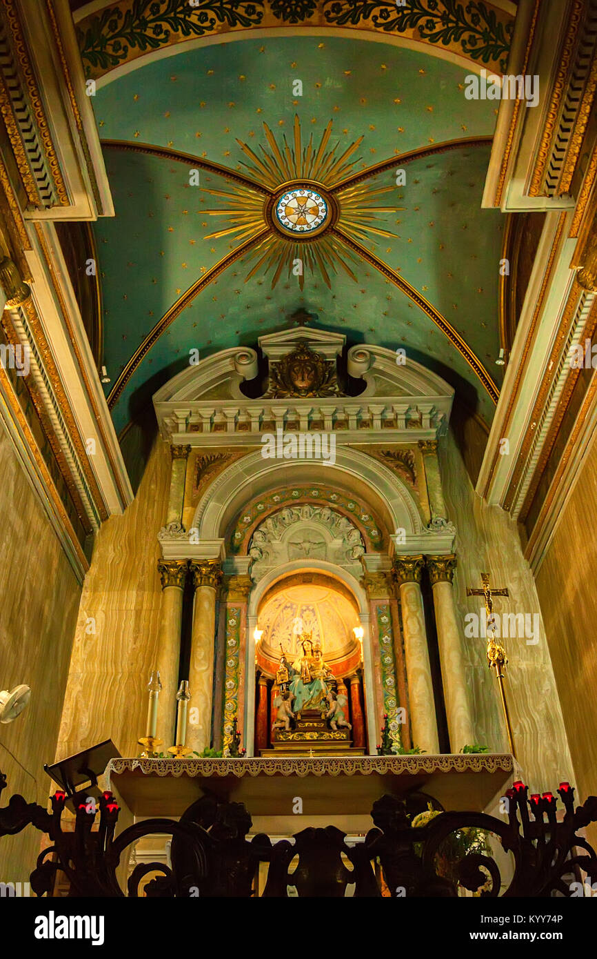 HAIFA, ISRAEL - CIRCA NOVEMBER 2011: Saint Mary altar in Stella Maris ...