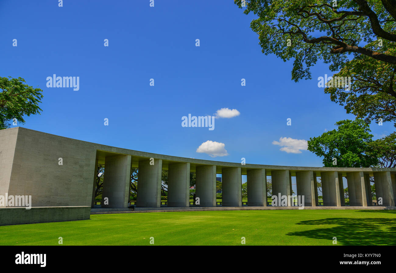 Manila, Philippines - Apr 13, 2017. View of Manila American Cemetery ...
