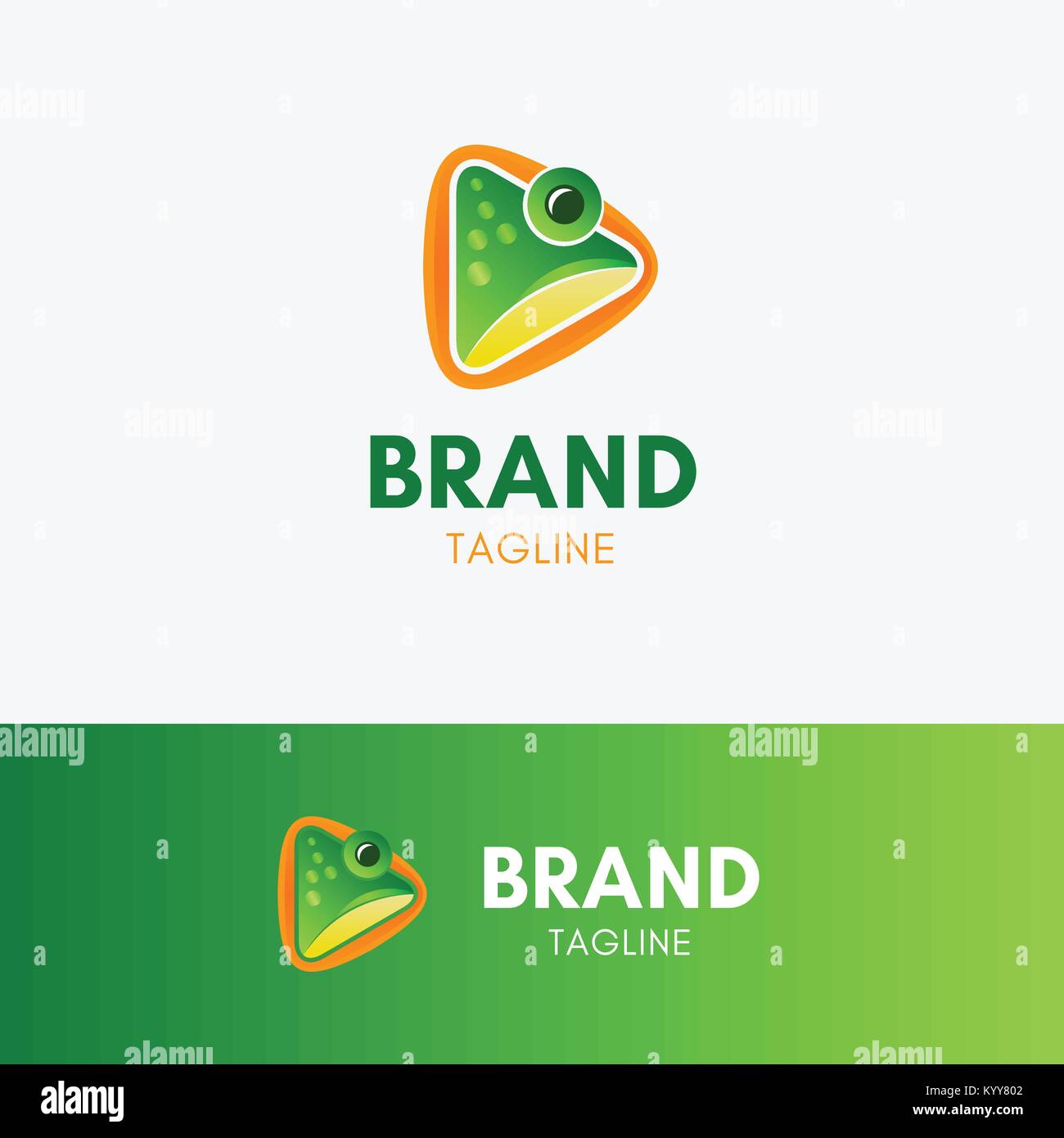 Frog Play Logo template element symbol with green shiny color Stock ...