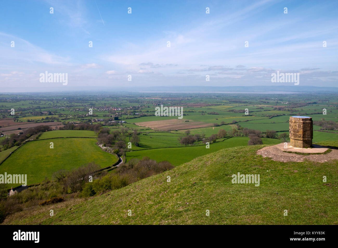 Coaley Peak viewpoint view from the edge of the Cotswold escarpment ...