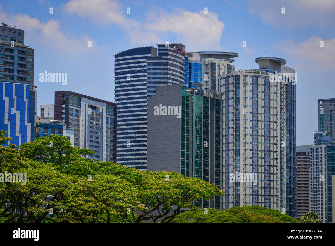 Manila, Philippines - Apr 14, 2017. Office buildings located in Manila ...