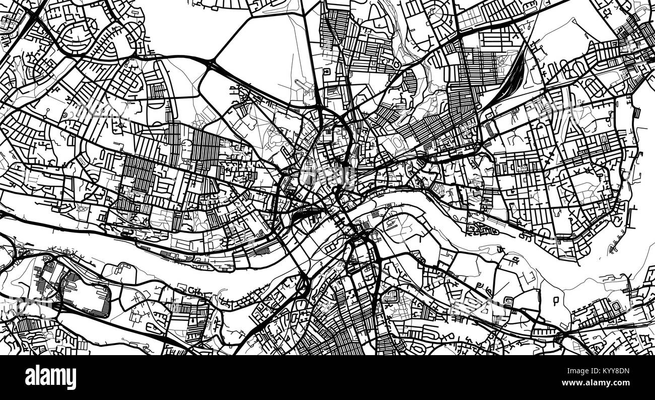 Newcastle Upon Tyne Street Map High Resolution Stock Photography and ...