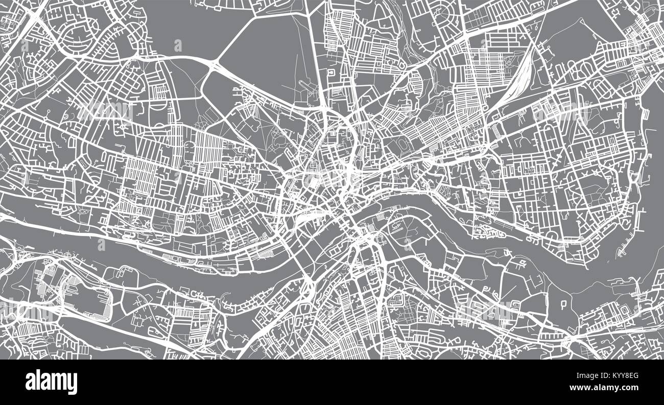 Newcastle map Stock Vector Images - Alamy