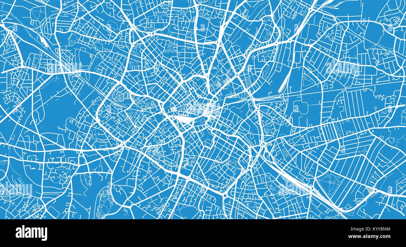 Urban vector city map of Birmingham, England Stock Vector Image & Art ...