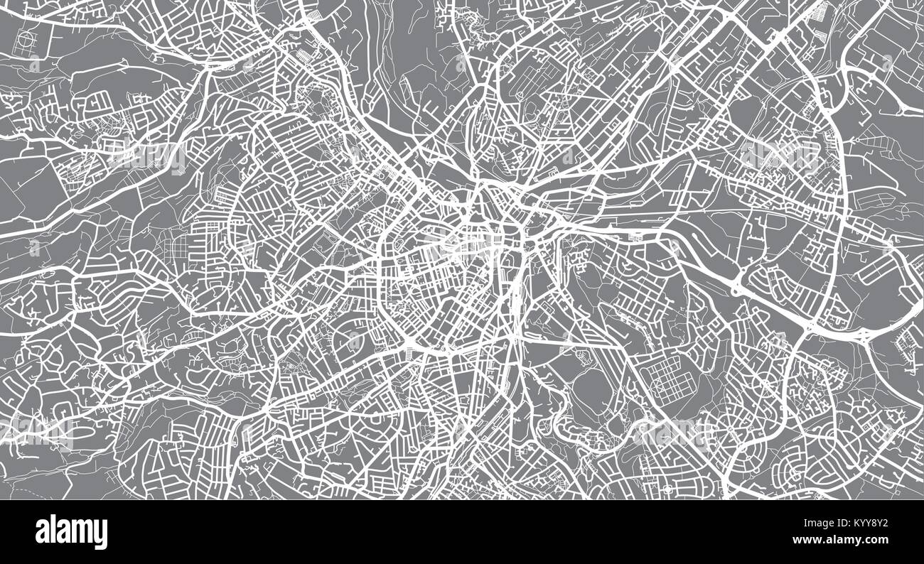 Urban vector city map of Sheffield, England Stock Vector Image & Art ...