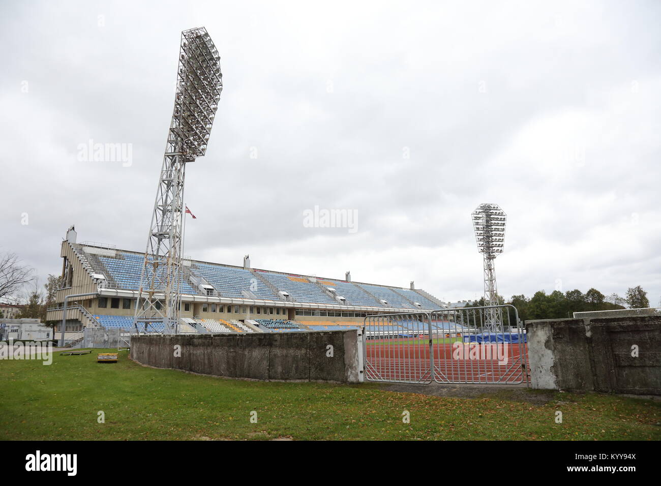 Riga, Latvia. The Daugava Stadium in Riga is home to FK Daugava and FK ...