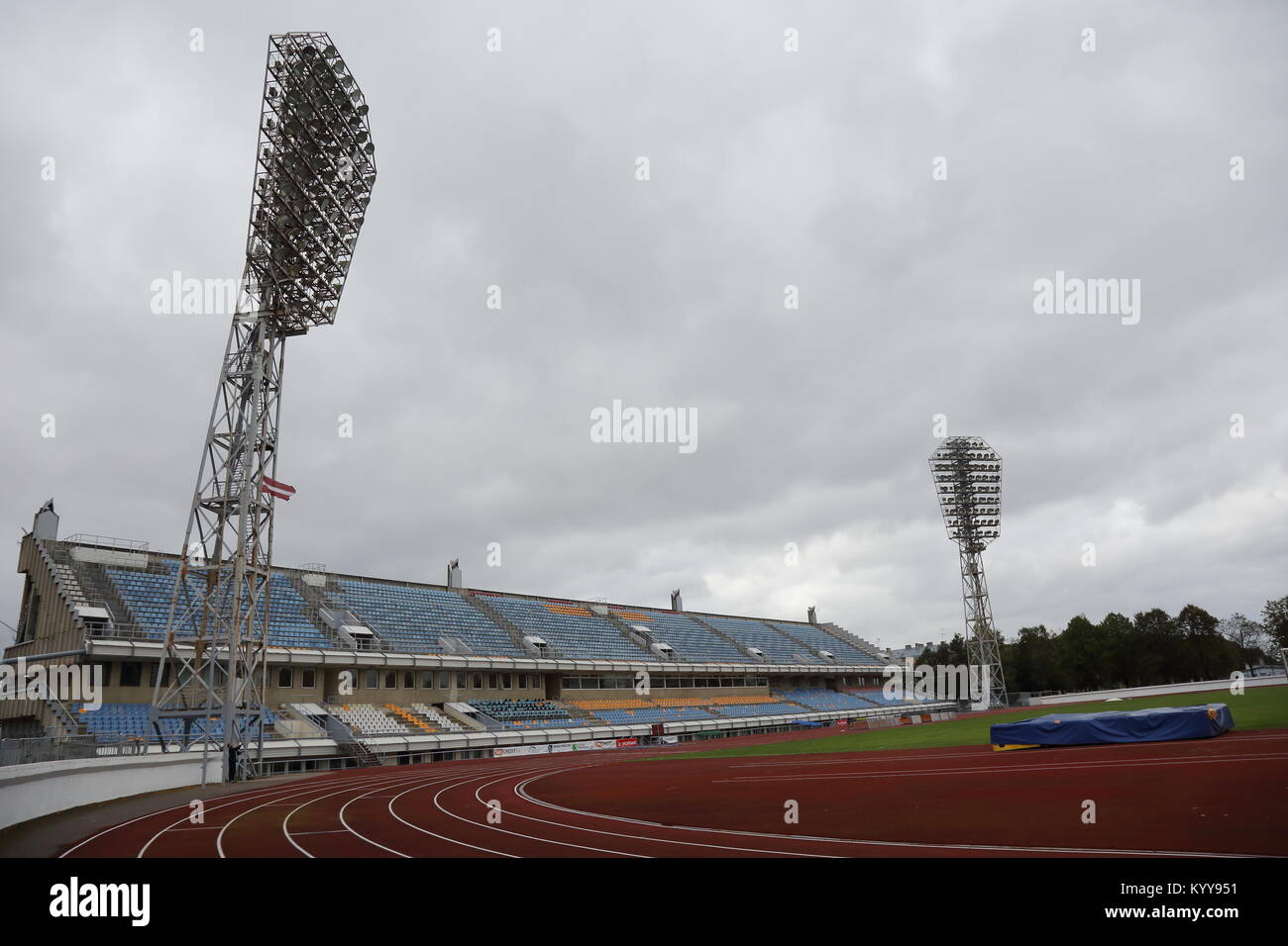 Riga, Latvia. The Daugava Stadium in Riga is home to FK Daugava and FK ...
