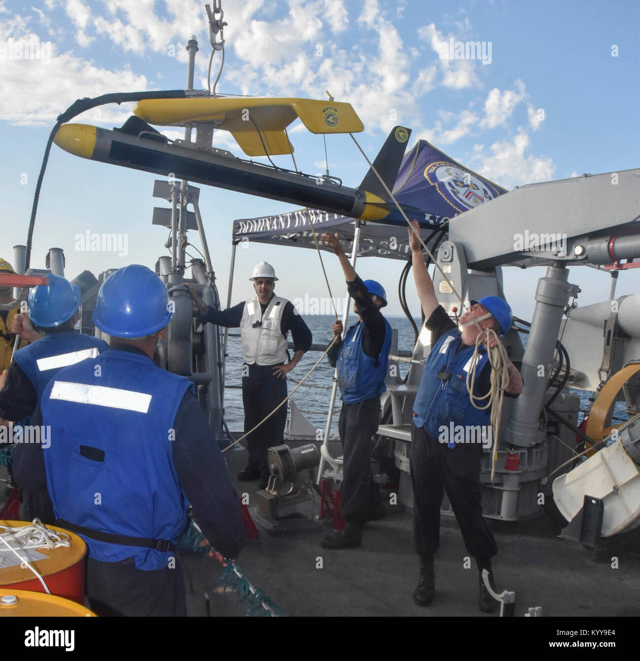 LOS ANGELES (SEPT. 8, 2017) Sailors attached to Avenger-class mine ...