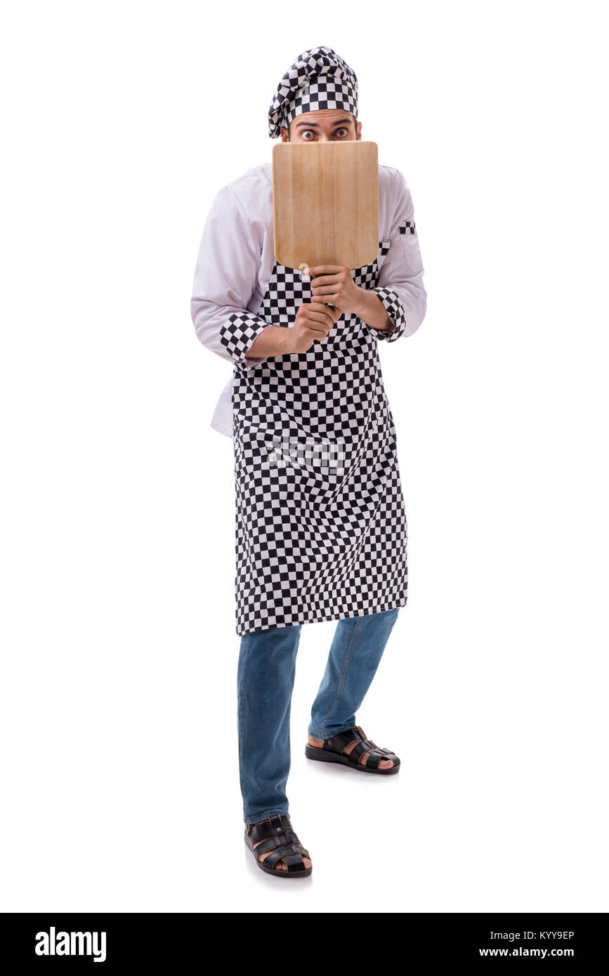 Male cook isolated on the white background Stock Photo - Alamy