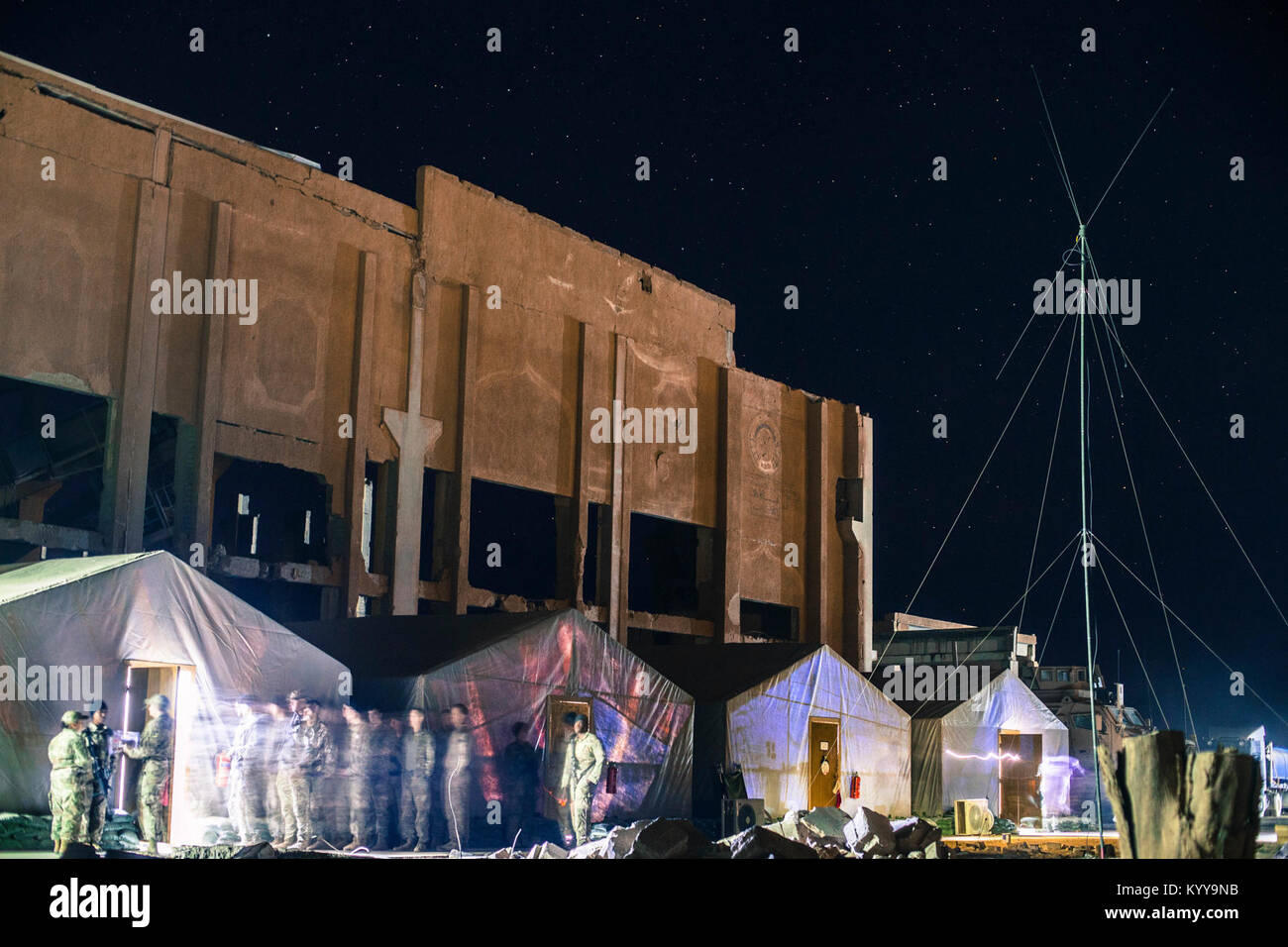 AL QA’IM FORWARD OPERATING BASE, IRAQ – U.S. service members wait in ...