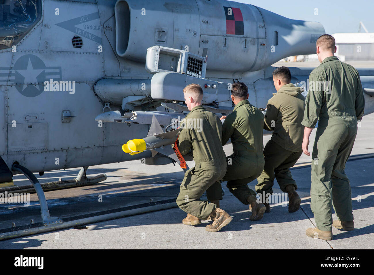 U.S. Marines assigned to Marine Light Attack Helicopter Squadron (HMLA ...