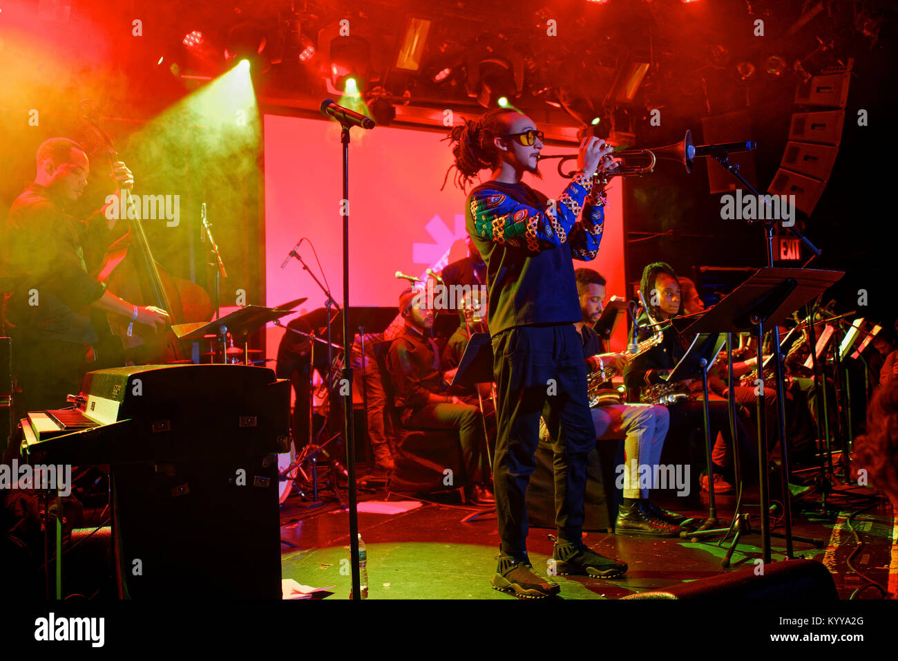 Theo Croker Big Brother band perform at The Bitter End during 2018 New ...