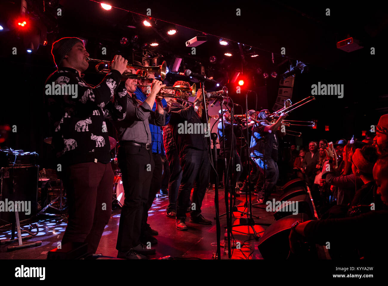 No BS! Brass band with singer Samantha Reed performs during 2018 New ...