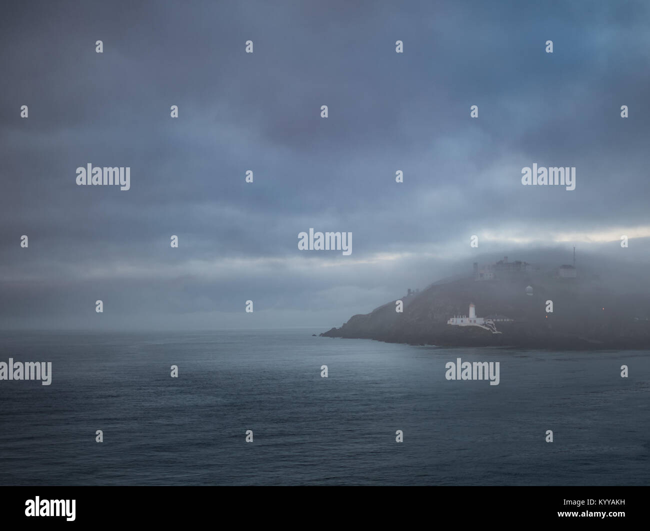 Douglas Head lighthouse in the morning mist Stock Photo - Alamy