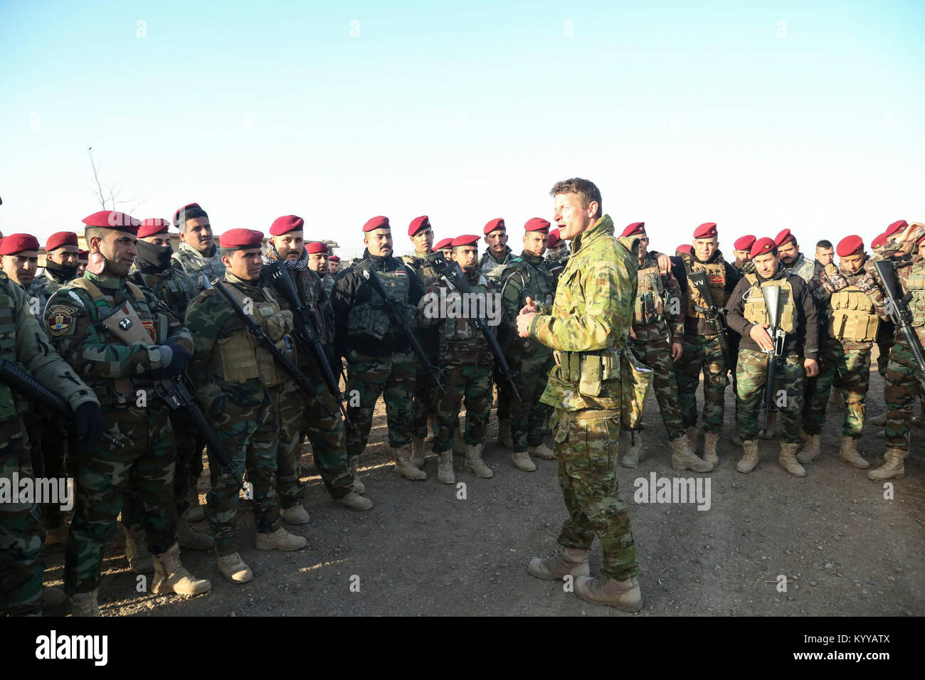 Australian Army Sgt. Jamie Smith briefs members of the Iraqi Security ...