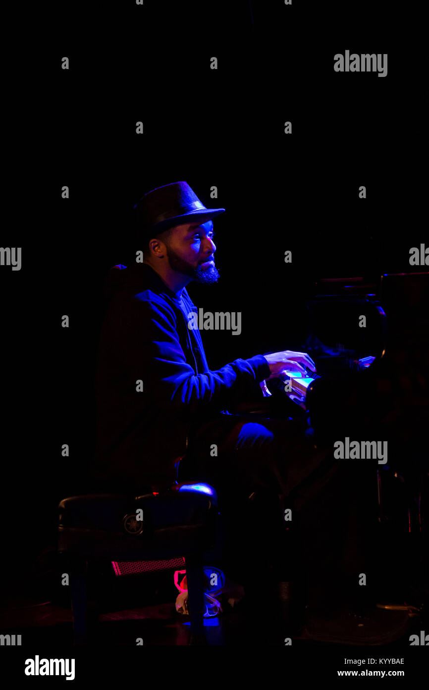 New York, United States. 12th Jan, 2018. Sullivan Fortner Trio perform ...
