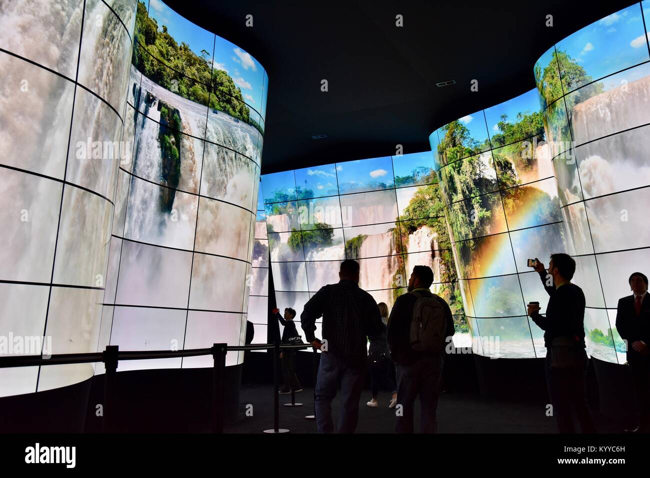 LG Electronics OLED 92-ft-long "canyon display" of TVs at CES (Consumer ...